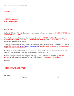 Sample Offer Letter to a Rehired or ... - Texas A&M University Doc ...