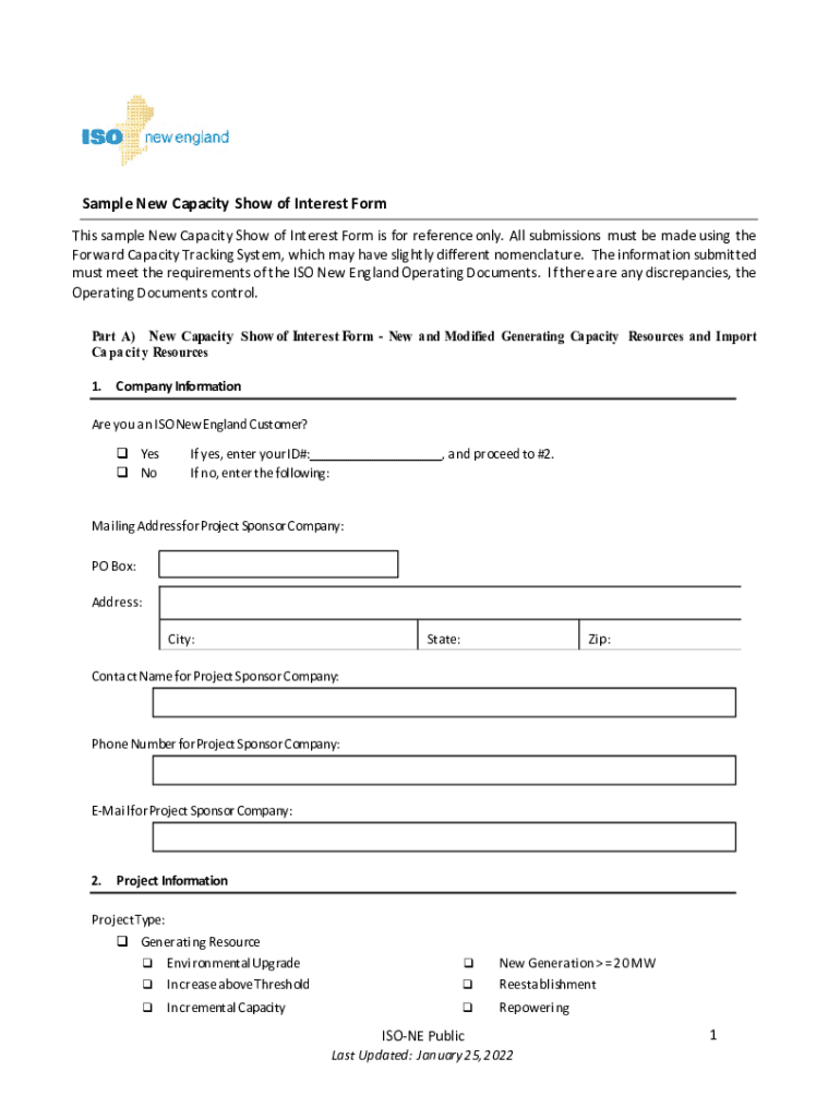 Fillable Online Qualification Process for New Generators - ISO New England Fax Email Print ...