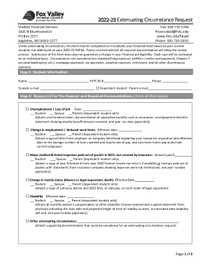 Fillable Online 2022-23 Extenuating Circumstance Request Fax Email ...