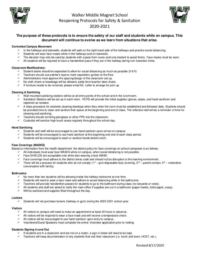 Fillable Online Walker Middle Magnet IB World School Fax Email Print ...