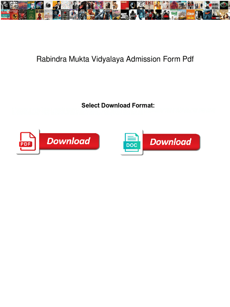 Fillable Online Rabindra Mukta Vidyalaya Admission Form Pdf. Rabindra Mukta Vidyalaya Admission ...