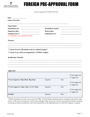 Fillable Online FOREIGN PRE-APPROVAL FORM Fax Email Print - pdfFiller