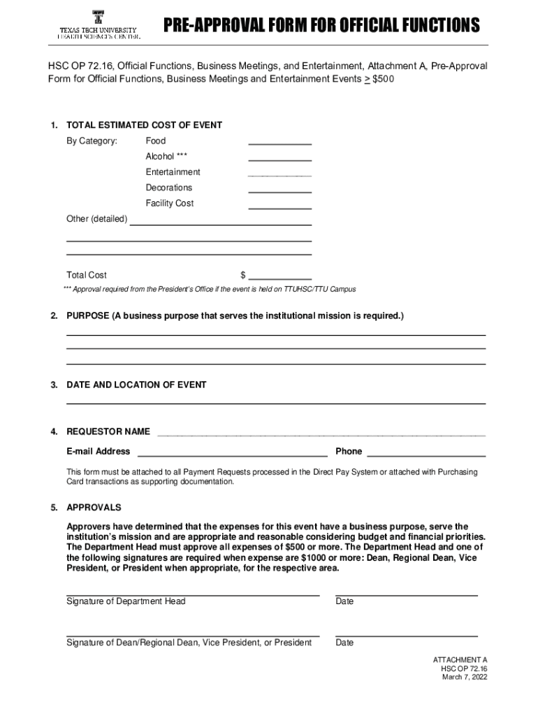 Fillable Online Entertainment Pre-Approval Request Form - ERSO Fax Email Print - pdfFiller