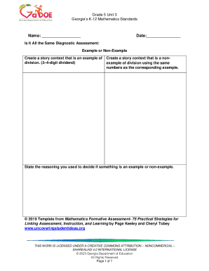 Fillable Online Diagnostic Assessment: Examples - Video & Lesson ...