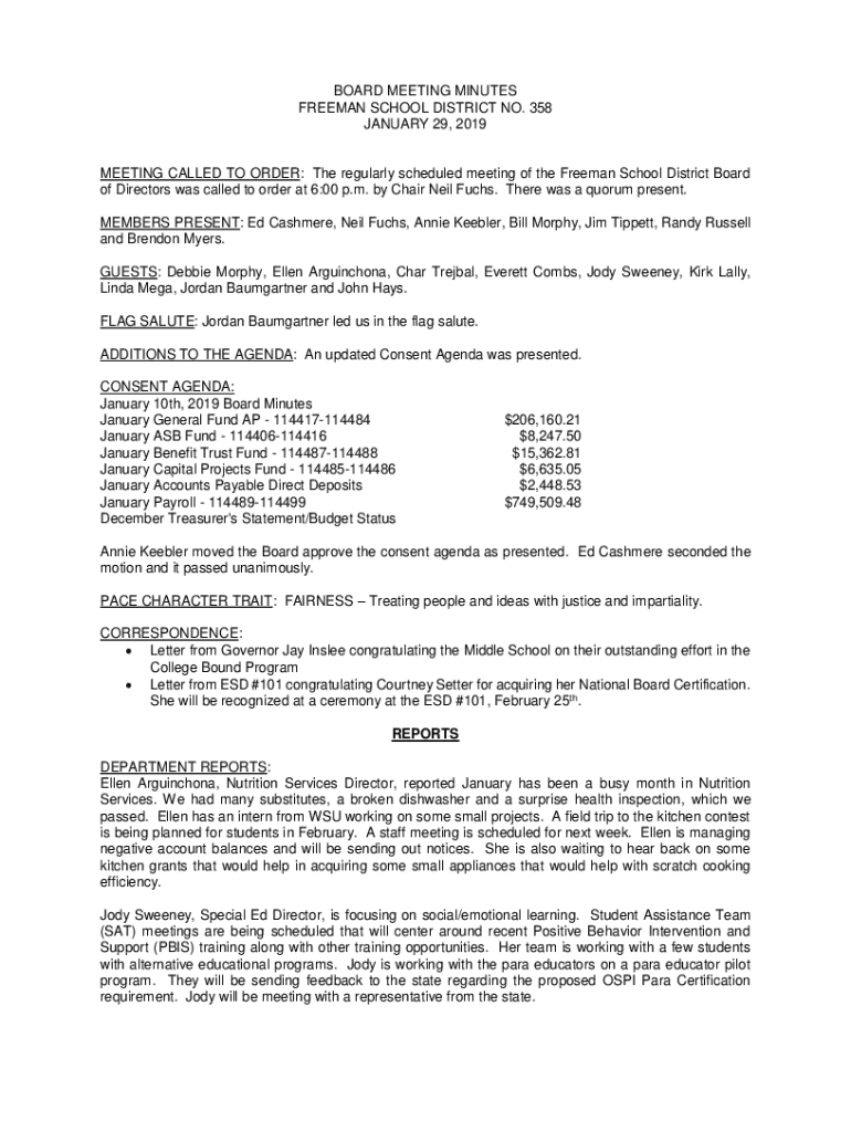 Fillable Online MEMBERS PRESENT: Ed Cashmere, Neil Fuchs, Annie Keebler ...