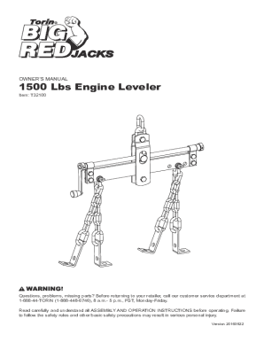 Fillable Online Oberg Tilt Lift Engine SlingBest Tool For Engine Swap ...