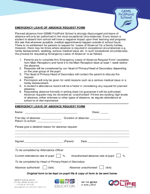 Fillable Online Emergency Leave of Absence Request Form - GEMS ...