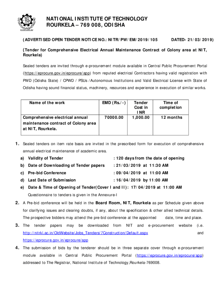 Fillable Online (ADVERTISED OPEN TENDER NOTICE NO Fax Email Print ...
