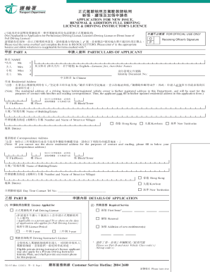 Fillable Online Application for First Issue, Renewal and Addition of ...