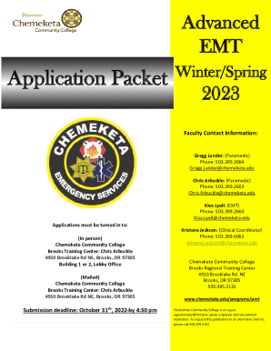 Fillable Online Advanced EMT Information Packet Fax Email Print - pdfFiller