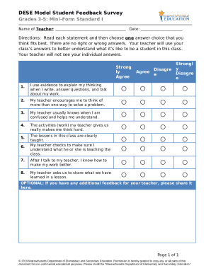 Grades 3-5: DESE Model Survey Mini Standard I and II Doc Template ...