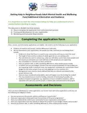 Fillable Online Assessments and Decisions Completing the application ...