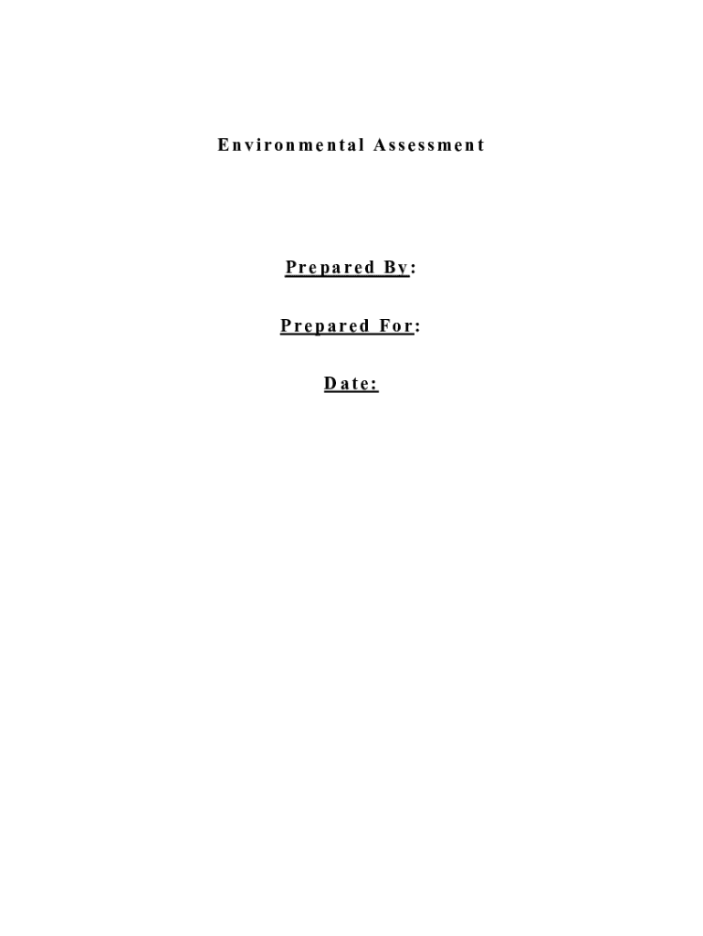 Fillable Online Sample Environmental Assessment. Form Fax Email Print ...