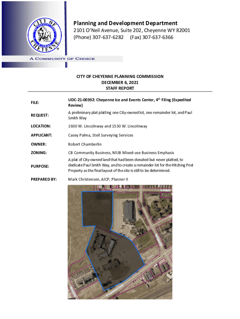 Fillable Online Planning and Development DepartmentCity of Cheyenne Fax Email Print - pdfFiller