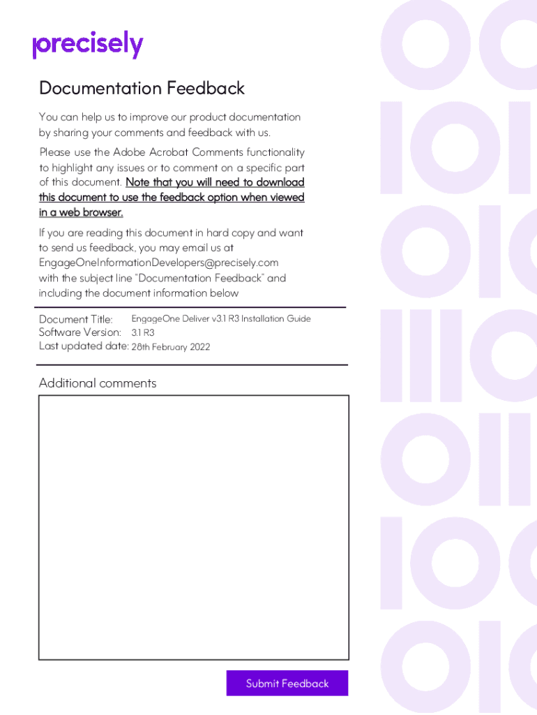 Fillable Online EngageOne Deliver v3.1 R3 Installation Guide. EngageOne ...