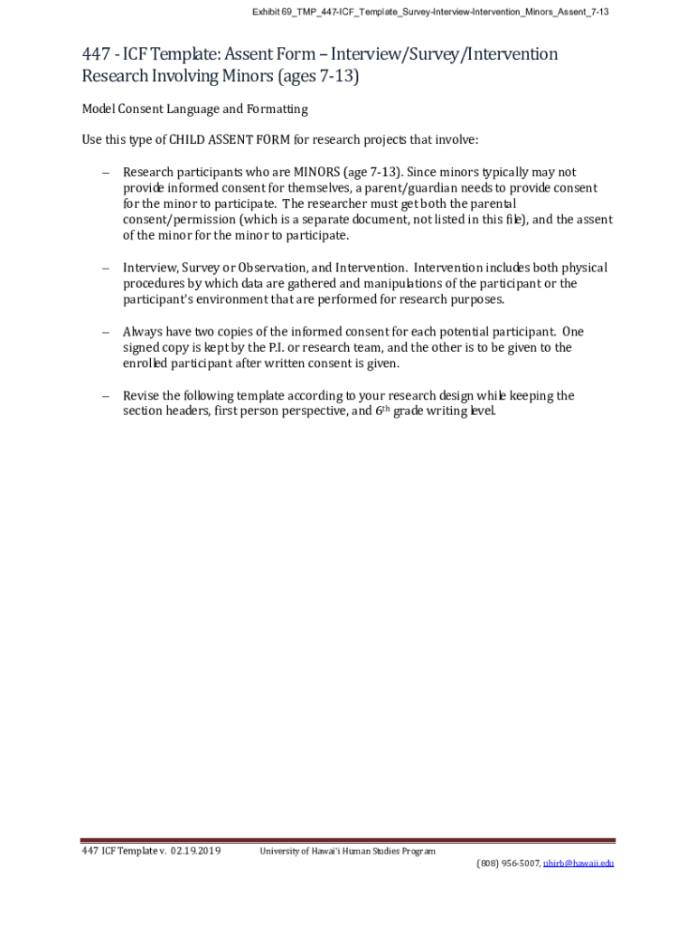 Fillable Online IRB Consent and Assent Forms Fax Email Print - pdfFiller