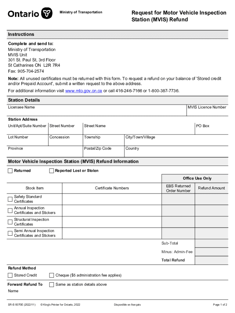 Fillable Online Request for Motor Vehicle Inspection Station (MVIS ...
