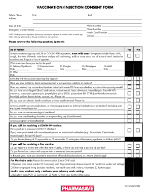 Fillable Online VACCINATION CONSENT FORM Fax Email Print - pdfFiller
