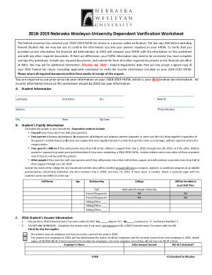 Fillable Online 18-19-v5-dependent-verification-worksheet.pdf Fax Email ...