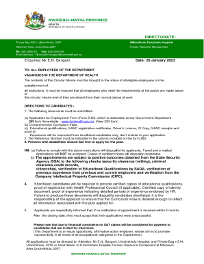 Fillable Online Provincial Hospital Contact Details - KZN Department of ...