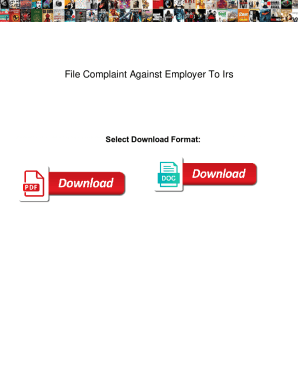 Fillable Online File Complaint Against Employer To Irs. File Complaint ...