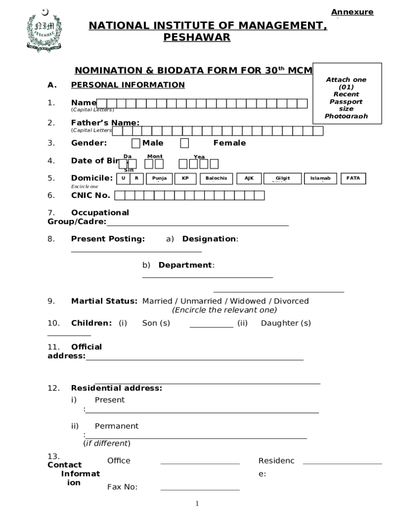 Nomination of BS-18 or Equivalent Officers For 35th MCMC Doc Template ...