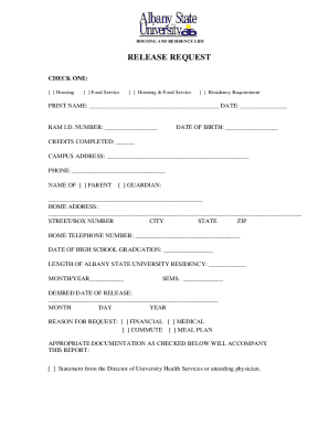 Fillable Online RELEASE REQUEST Fax Email Print - pdfFiller
