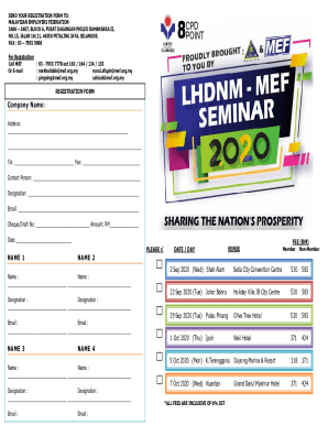 Fillable Online Brochure LHDNM-MEF Seminar 2020 (NEW FORM) Fax Email ...