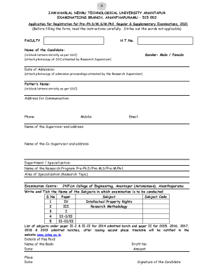Fillable Online JNTUA : X Convocation Notification - Instructions/Application ... Fax Email ...
