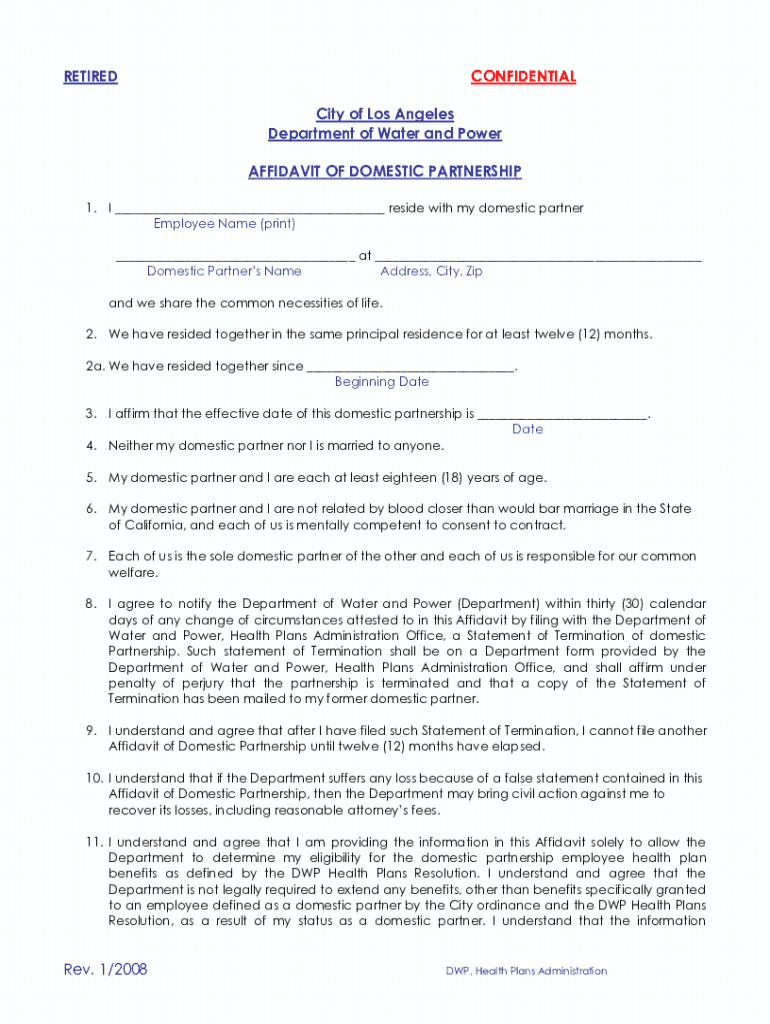 Fillable Online LACCD-Affidavit-of-Domestic-Partnership - Los Angeles ...