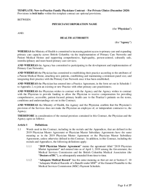 Fillable Online Individual contract for new-to-practice family ...