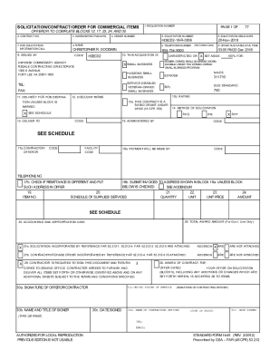 Fillable Online solicitation/contract/order for commercial items - HUD ...