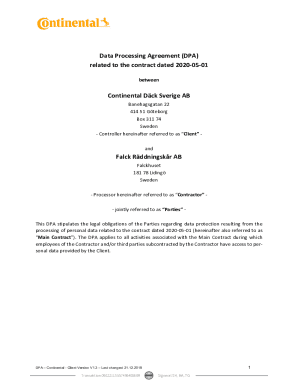 Fillable Online Data Processing Agreement - Pitch Fax Email Print ...