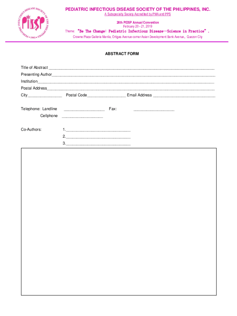 Fillable Online PIDSP is about to SPICE up! The Pediatric Infectious ...