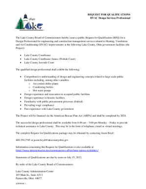 Fillable Online Request for Qualifications HVAC Design Services ...