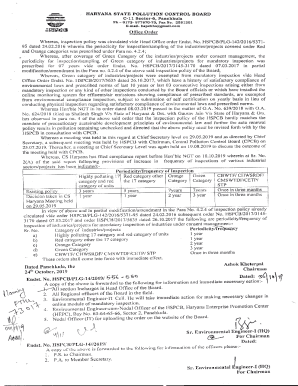 Fillable Online hspcb gov Inspection Policy of Haryana State Pollution ...