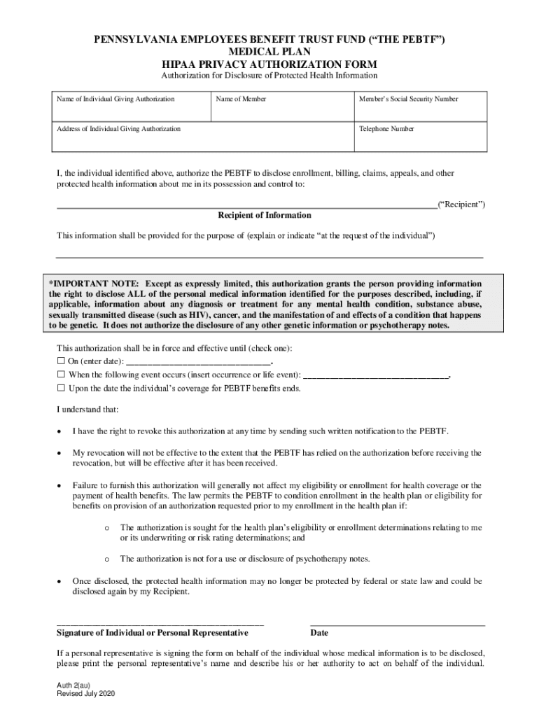 Fillable Online HIPAA - Pennsylvania Department of Health Fax Email ...