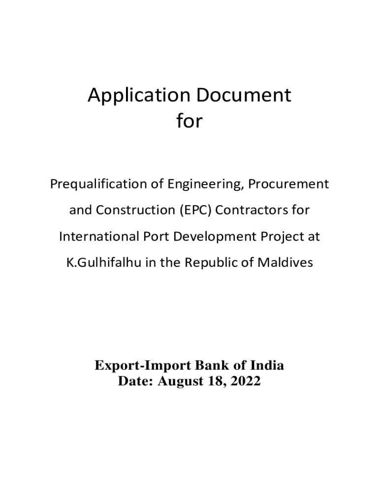 Fillable Online Application Document for Prequalification of ...
