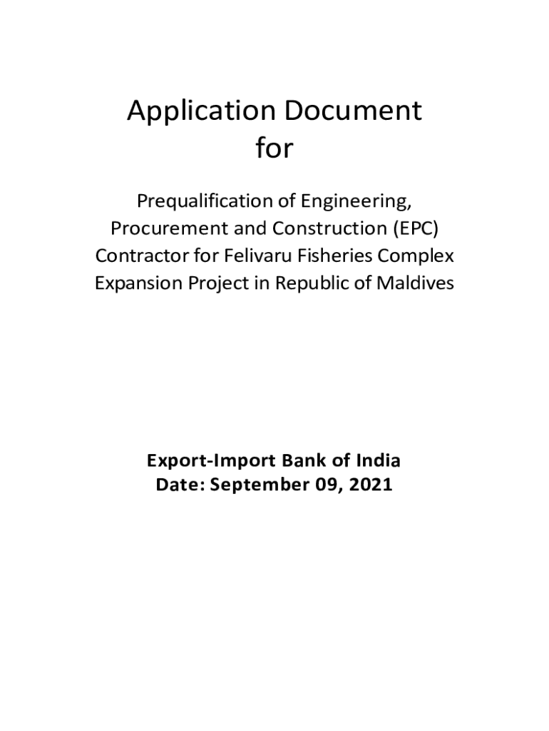 Fillable Online application document for pre-qualification of ...
