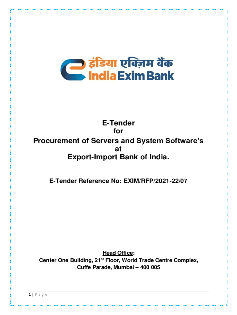 Fillable Online Procurement of Servers and System Software-s Tender ...