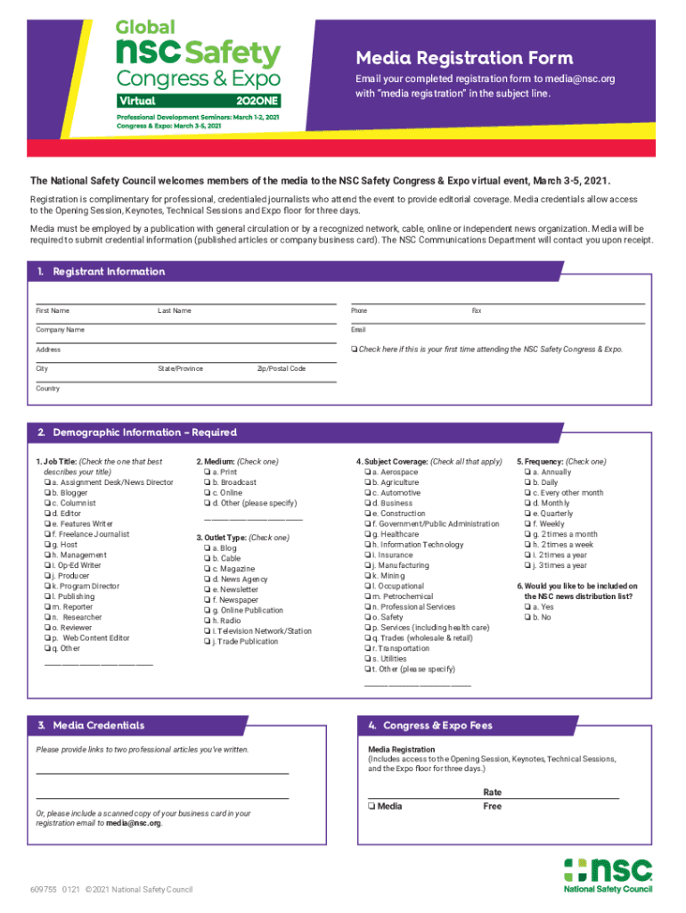 Fillable Online congress nsc NSC Speaker Request FormNational Safety ...
