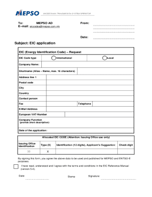 Fillable Online Energy Identification Coding (EIC) - Short Guide & FAQ ...