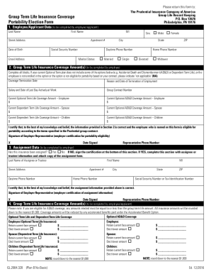 Fillable Online hr ucr Group Term Life Insurance Portability Election ...