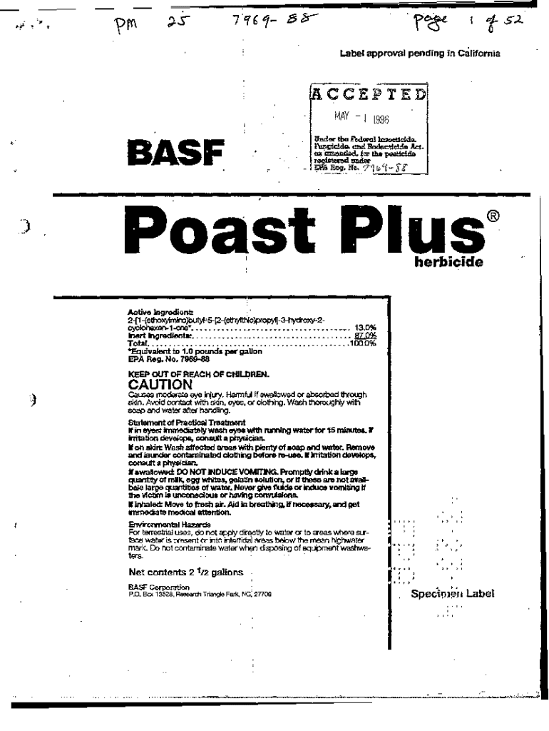 Fillable Online U.S. EPA, Pesticide Product Label, SEGMENT HERBICIDE ...