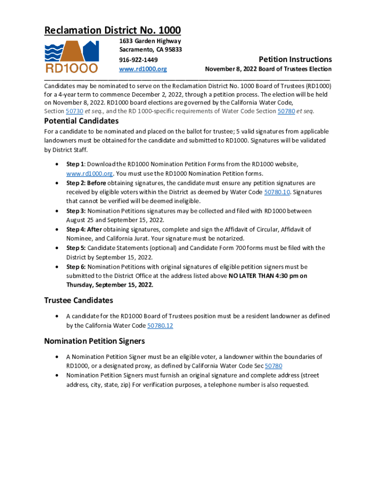Fillable Online Public Notices - Reclamation District 1000 Fax Email ...