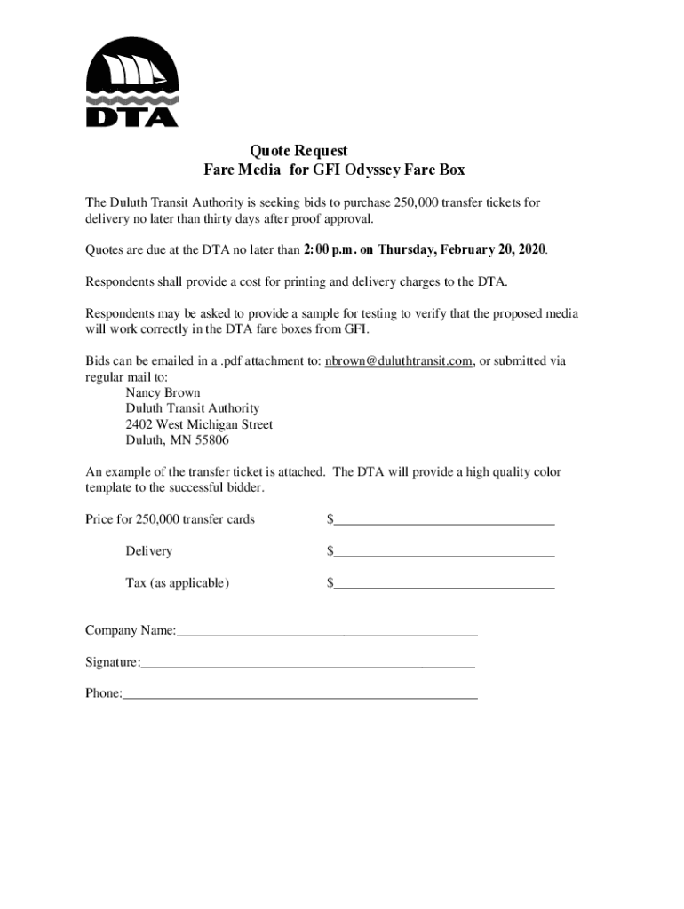 Fillable Online Fare Media for GFI Odyssey Fare Box Fax Email Print ...