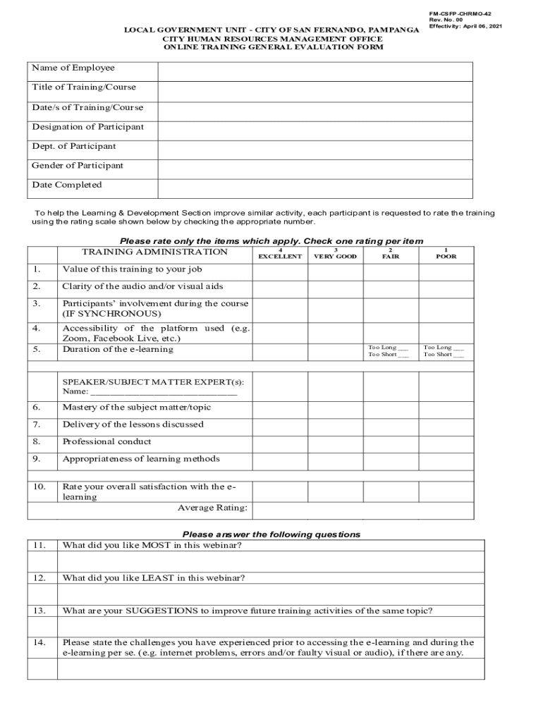 Fillable Online cityofsanfernando gov City Human Resource Management ...