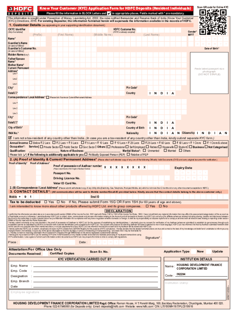 Fillable Online Know Your Customer (KYC) Application Form - SMC Global ...