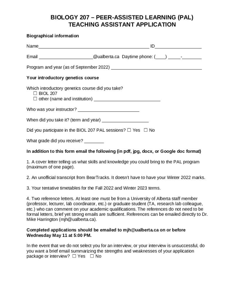 SUPPLEMENTAL INSTRUCTION LEADER APPLICATION Doc Template | pdfFiller