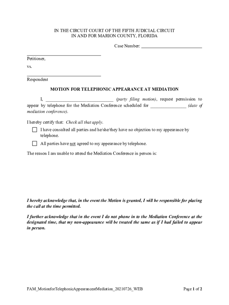 Fillable Online order-of-referral-to-mediation-marion.pdf - Fifth ...